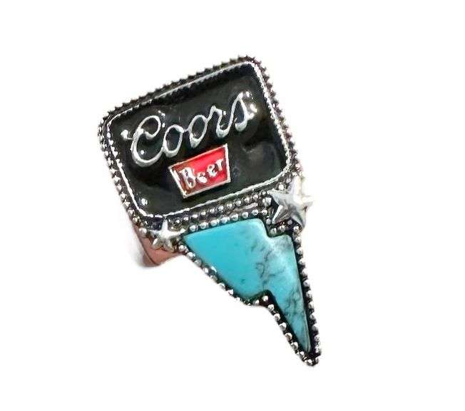 Coors Beer Black Turquoise Ring - Dutch Goat
