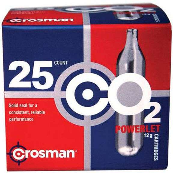 Crosman, 12 Gram CO2 Cartridge For All Crosman Gas Guns, Rust-Resistant, 25 Pack - Dutch Goat