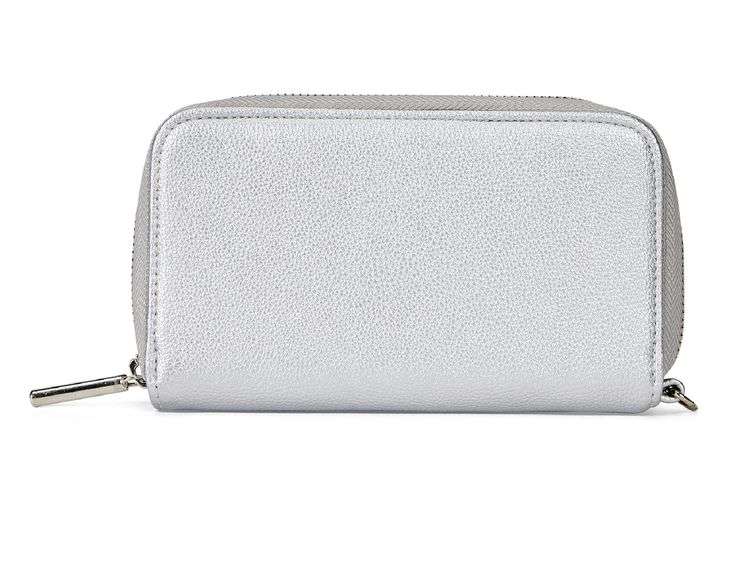 Thirty One Silver Metallic Smooth Pebble Slim Wallet with Card & Bill ...
