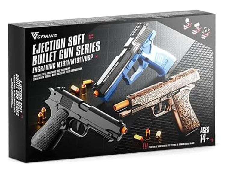Gfiring, Ejection Soft Bullet Gun Series Toy Pistol, Camouflage Khaki ...