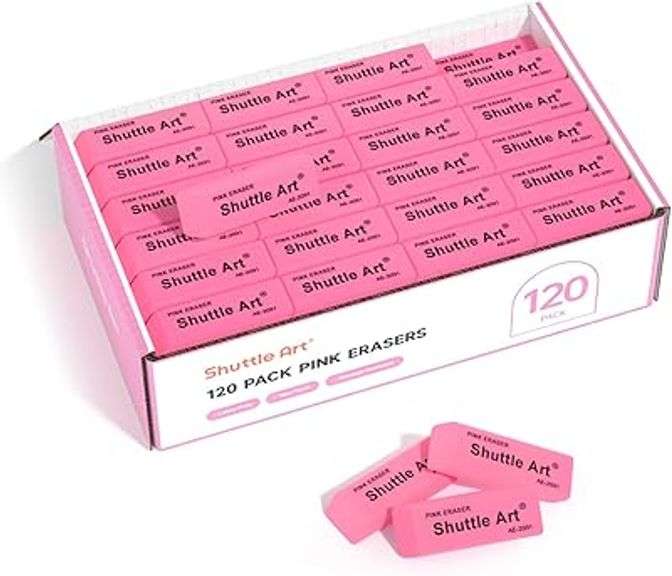 Color Swell, Pink And Neon Erasers, 120 Pack - Dutch Goat