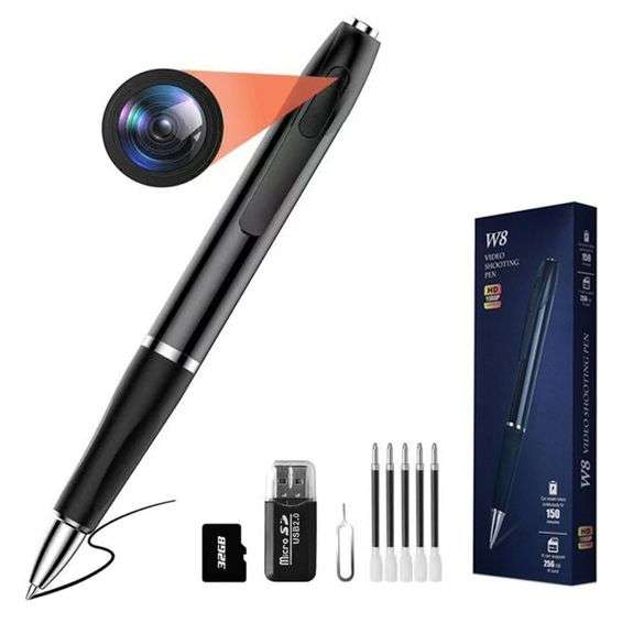 Portable HD Video Shooting Pen W8, HD 1080P Camera, Black - Dutch Goat