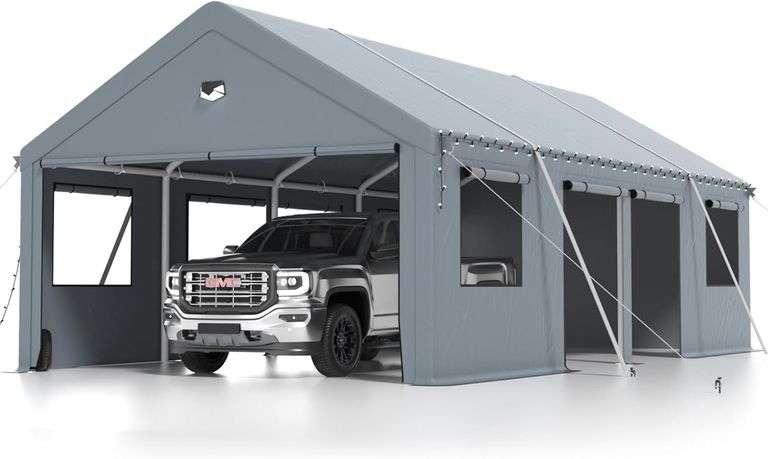 13x25 Ft Heavy Duty Portable Car Port Garage (Tarp Only - No frame ...