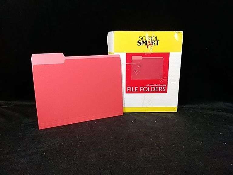 School Smart, Reversible File Folder, Red, Letter Size, Pack Of 100 ...