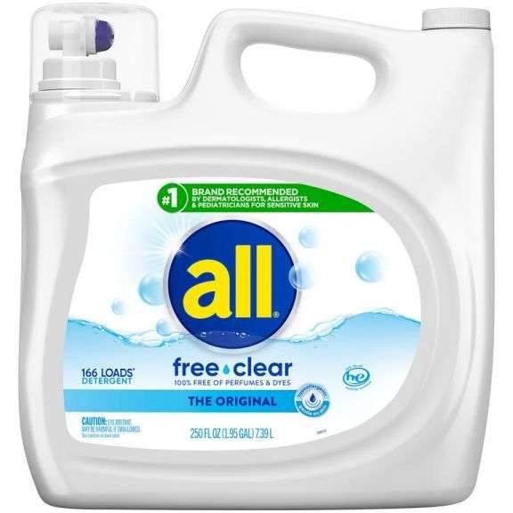 All Free Clear Original Liquid Laundry Detergent – 250 fl oz 166 Loads ...