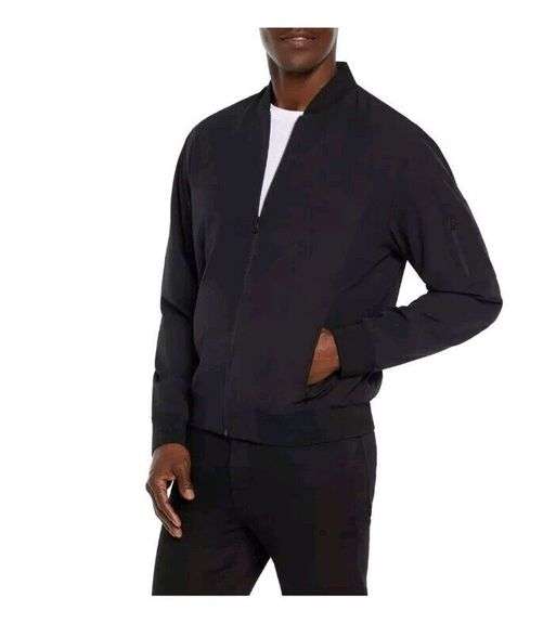 Express, Men's Lightweight Full Zip Bomber Jacket, Pitch Black, Medium ...