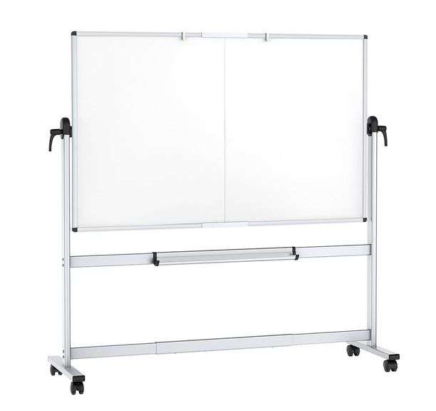 Viz-Pro Double-Sided Mobile Whiteboard with Wheels, Aluminum Frame ...