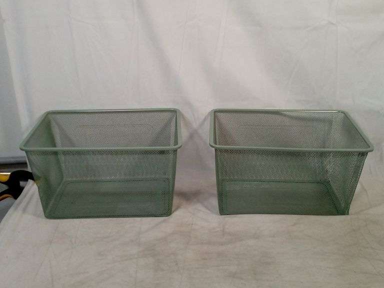 Lot Of 2 Ikea, Mesh Storage Box, Green - Dutch Goat