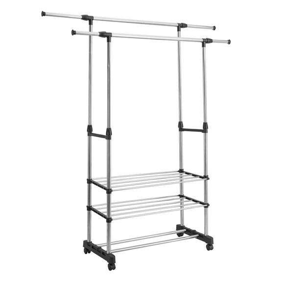 Triple Stand Hanger – Silver/black 31.5" x 14.96" x 63" - Dutch Goat