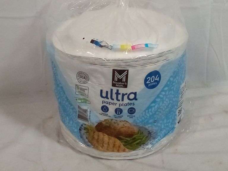 Member's Mark Ultra Paper Plates – White/Blue 204 Count - Dutch Goat